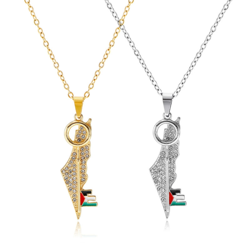 Coming soon. Palestine key map necklace – Inaayah Online